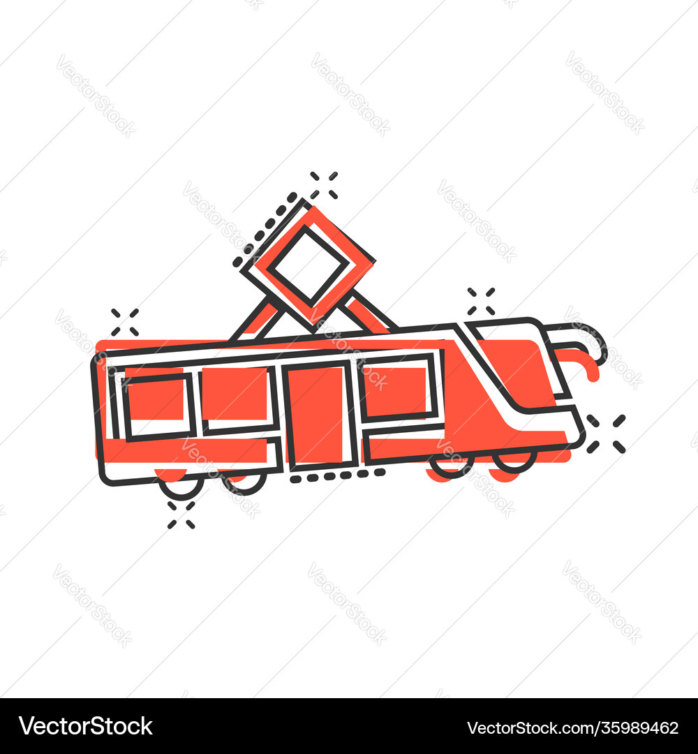 Metro icon in comic style train subway cartoon Vector Image