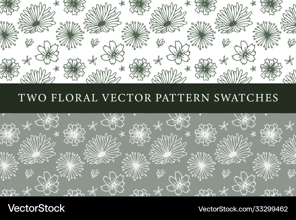 Vintage floral pattern swatches Royalty Free Vector Image
