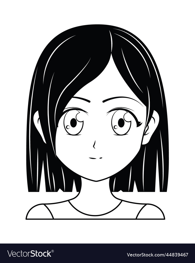 Beautiful Anime Girl Royalty Free Vector Image