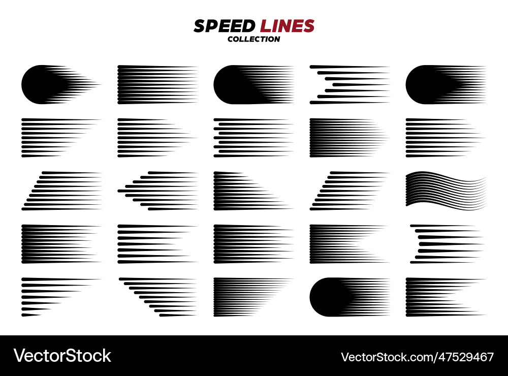 Black cartoon or comic speed lines with round Vector Image