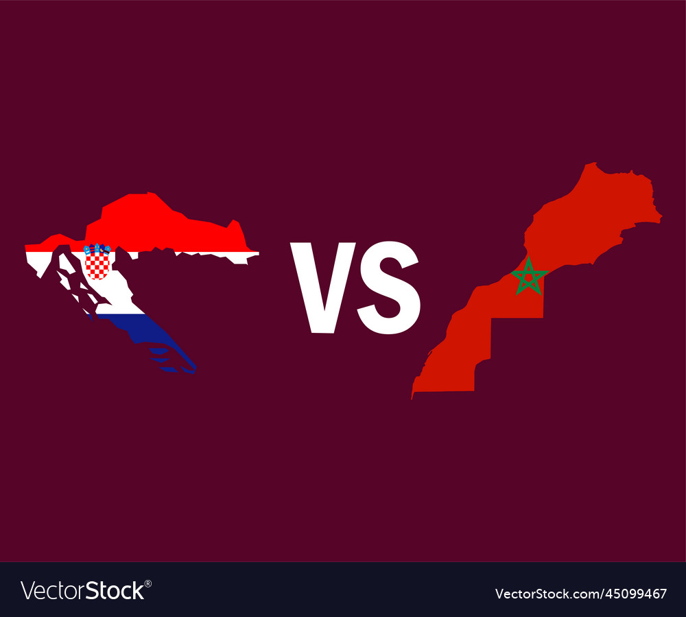 Croatia vs morocco map symbol design Royalty Free Vector Croatia vs morocco map symbol design Royalty Free Vector