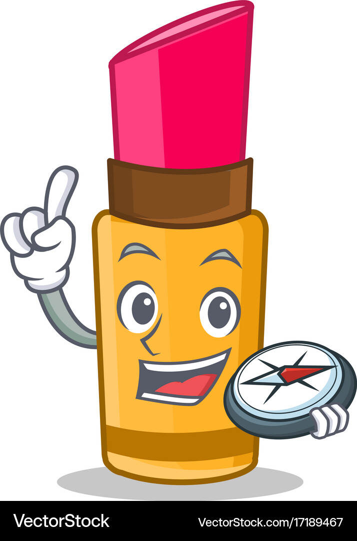 Explorer lipstick character cartoon style Vector Image