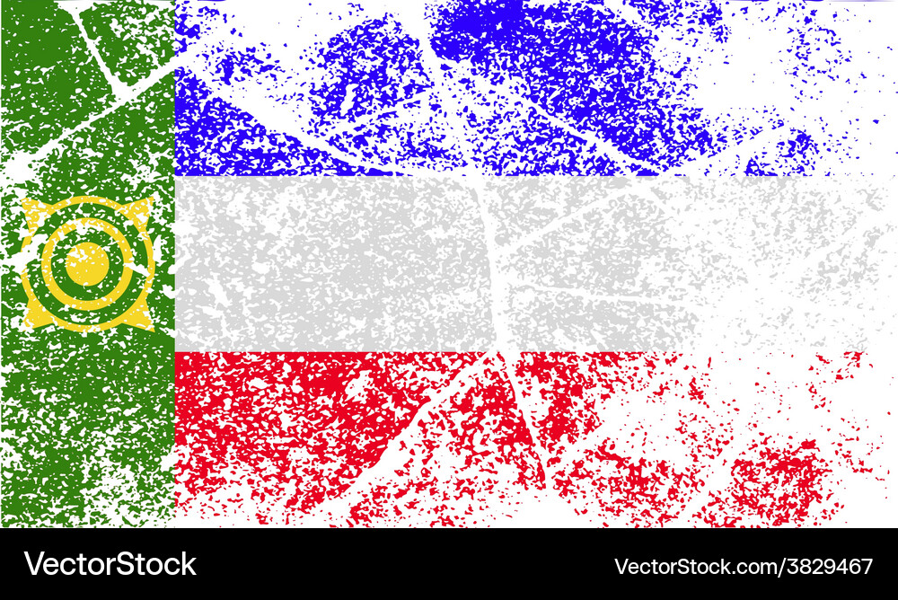 Flag of khakassia with old texture Royalty Free Vector Image
