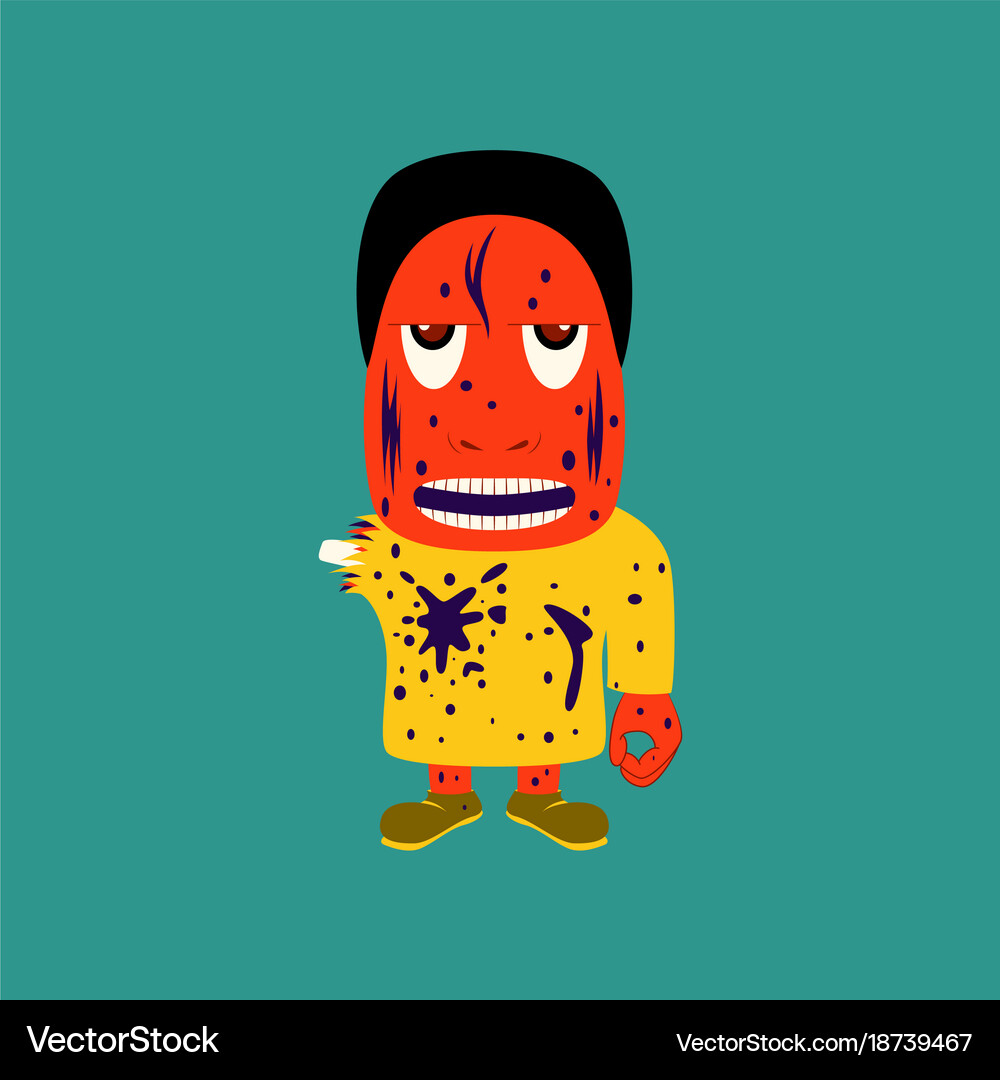 Flat on background of zombie men Royalty Free Vector Image