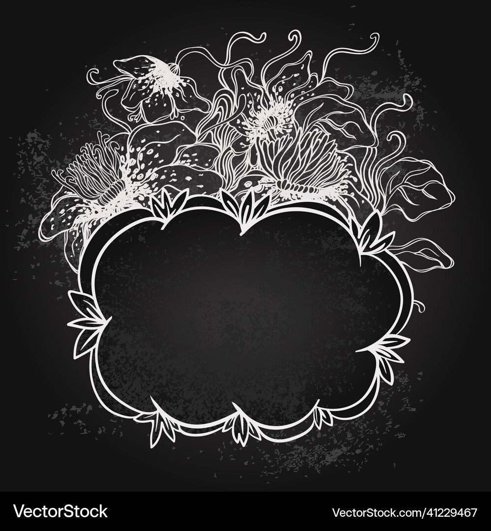 Floral design on blackboard Royalty Free Vector Image