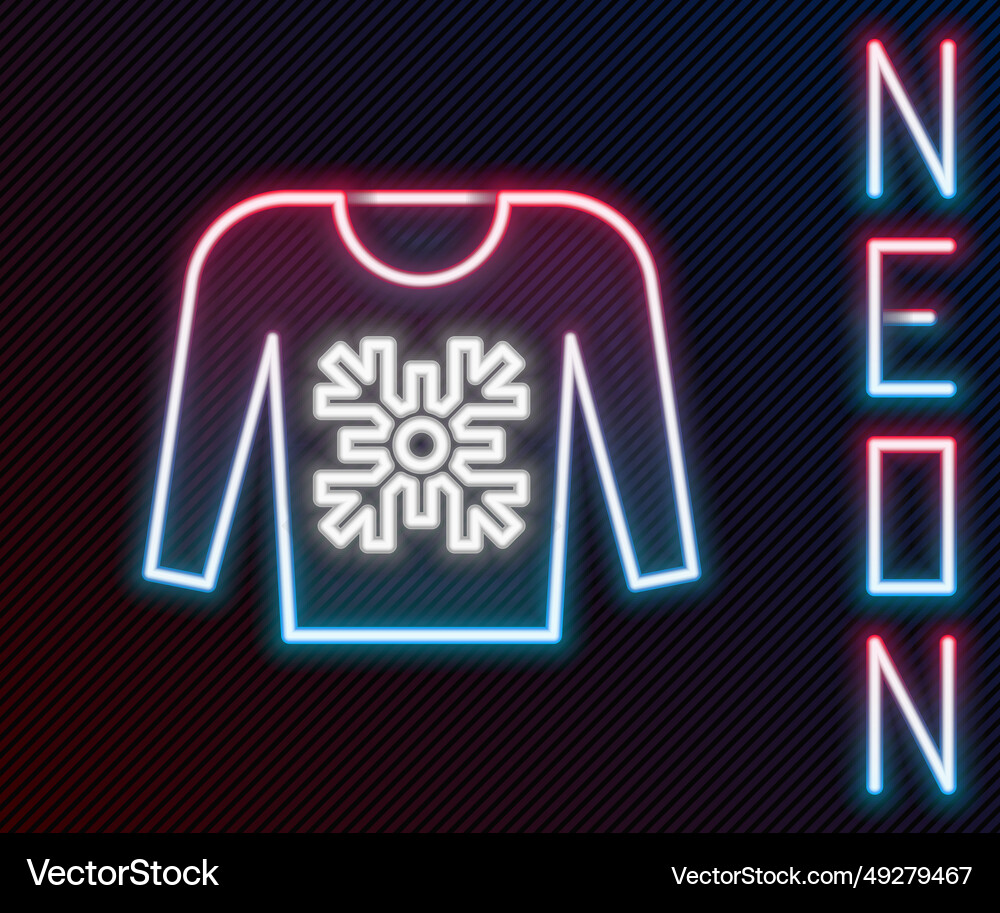 Glowing neon line christmas sweater Royalty Free Vector