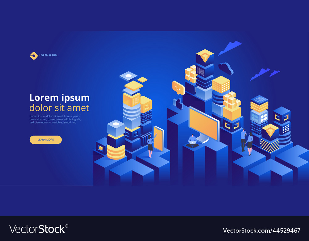 Iot Isometric Concept Internet Of Things Vector Image