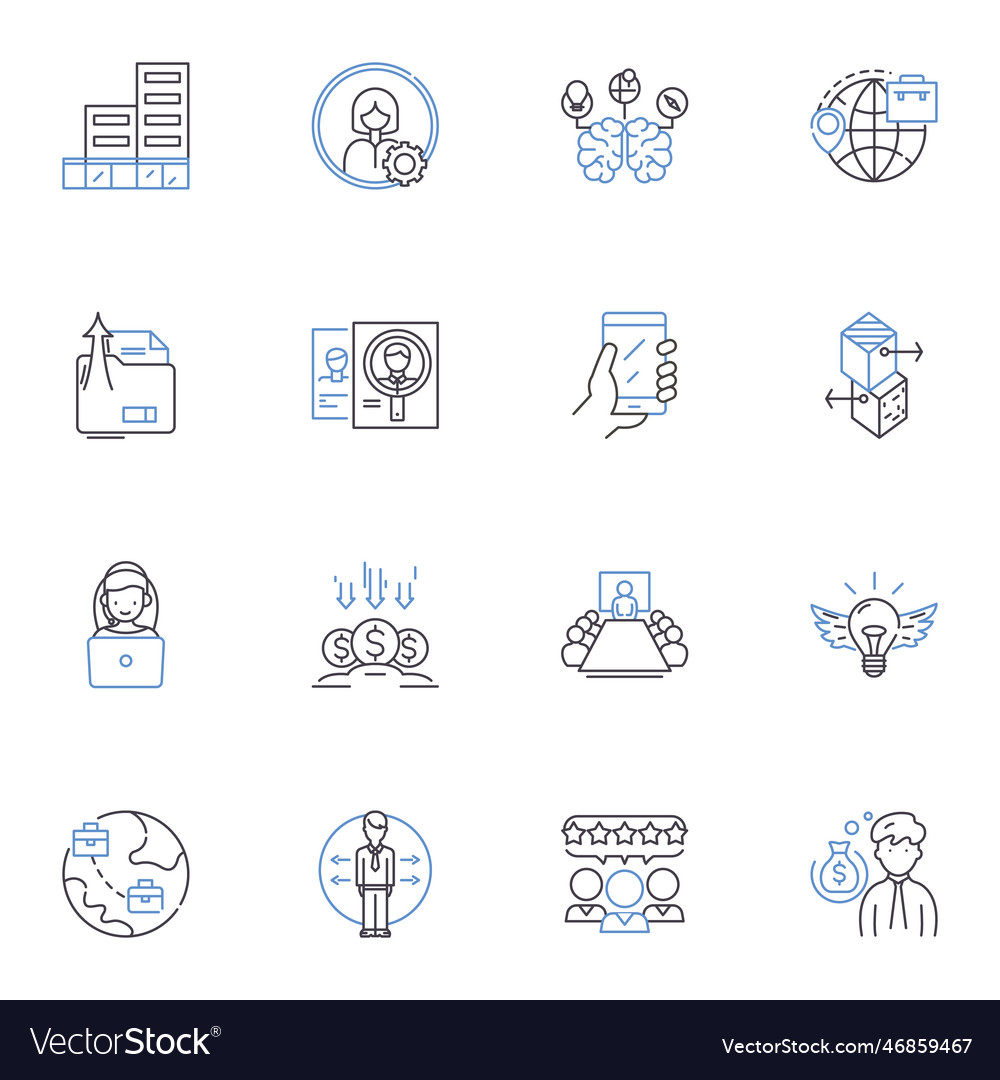 Market validation line icons collection research Vector Image