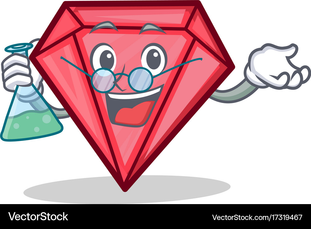 Professor diamond character cartoon style Vector Image
