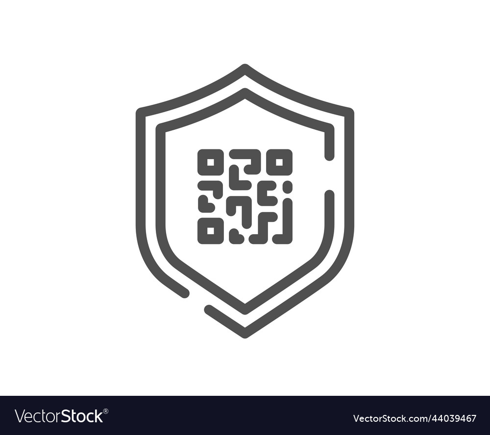 Qr code line icon scan barcode sign Royalty Free Vector