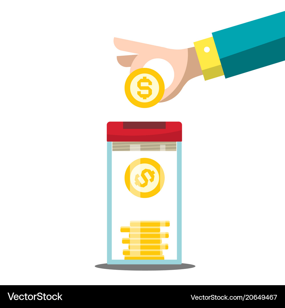 Saving money savings concept dollar coins Vector Image