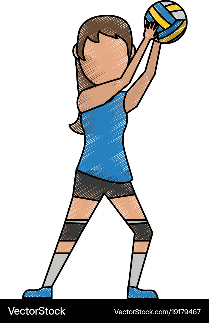 Woman volleyball player Royalty Free Vector Image