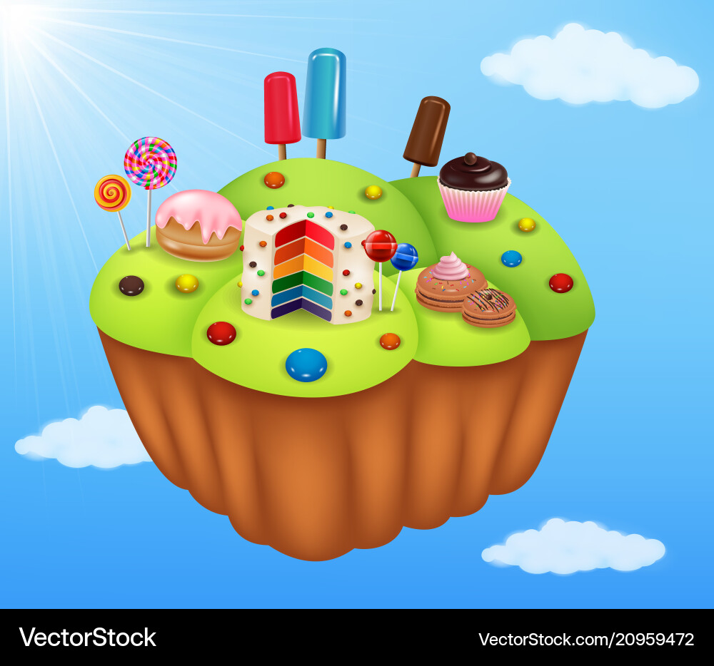 Cartoon fantasy candyland Royalty Free Vector Image