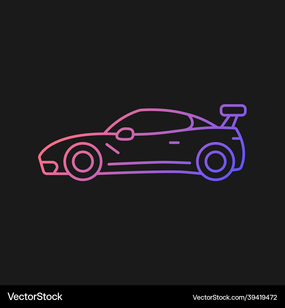 Customized sports car gradient icon for dark theme