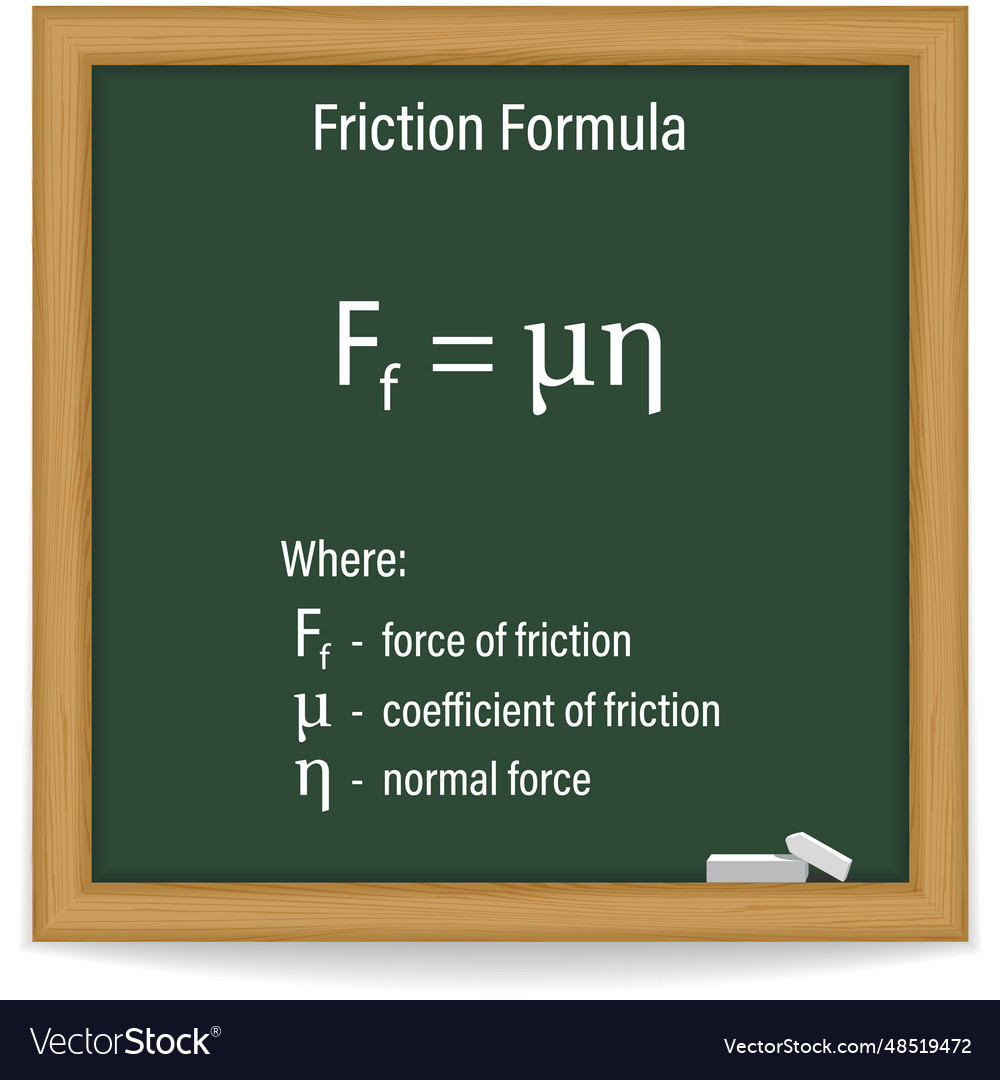 Friction formula Royalty Free Vector Image - VectorStock