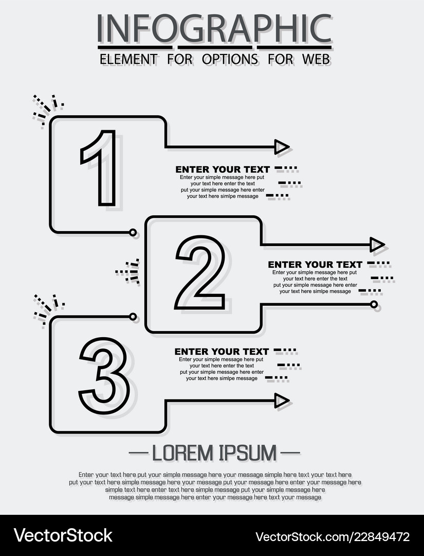 Infographic of three simple style options Vector Image