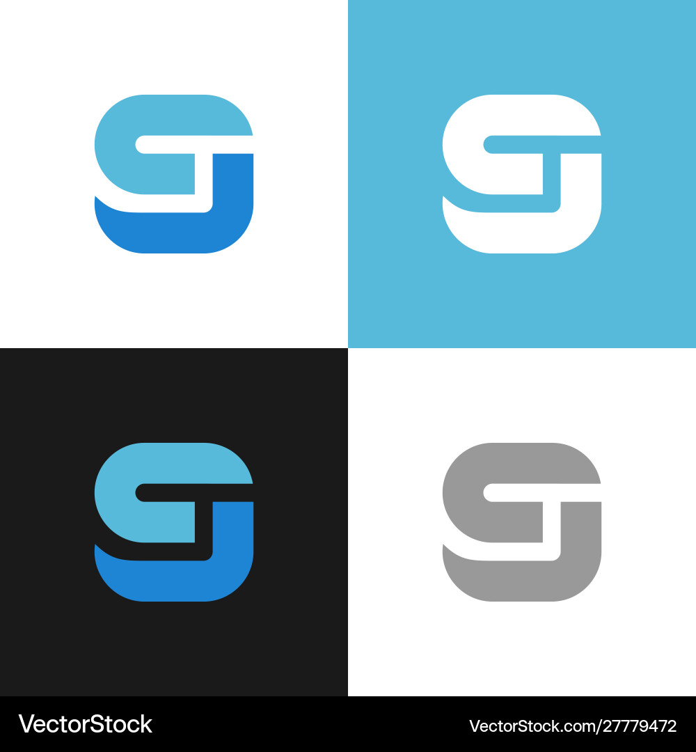 Initial letter cj company logo bold style Vector Image