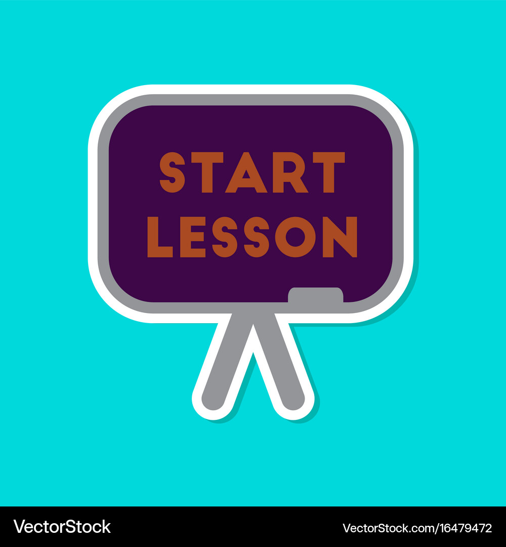 Paper sticker on stylish background board start Vector Image