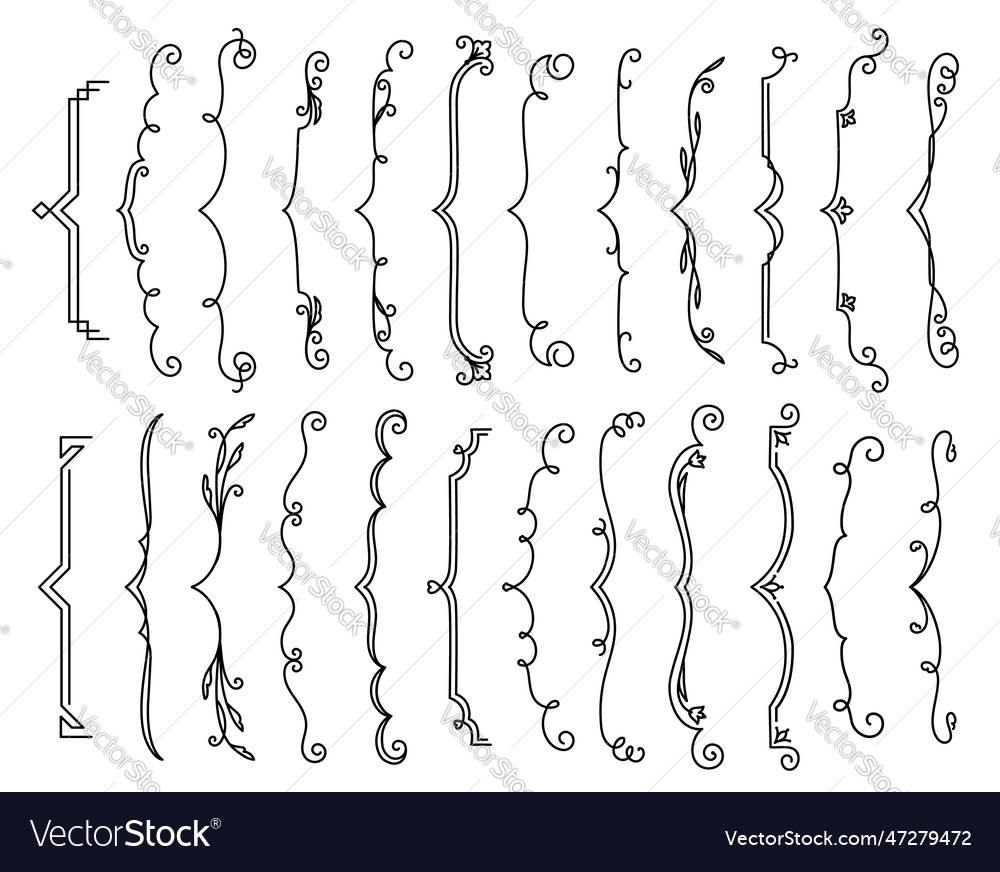 Parenthesis border hand drawn doodle frames Vector Image