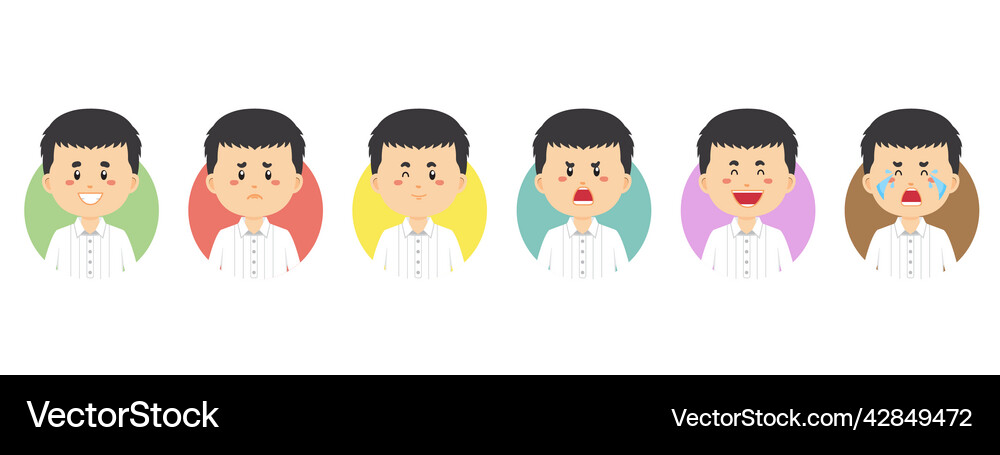 Philippines avatar with various expression Vector Image