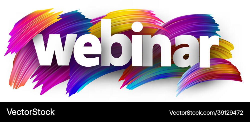 Webinar paper sign over brush strokes background Vector Image