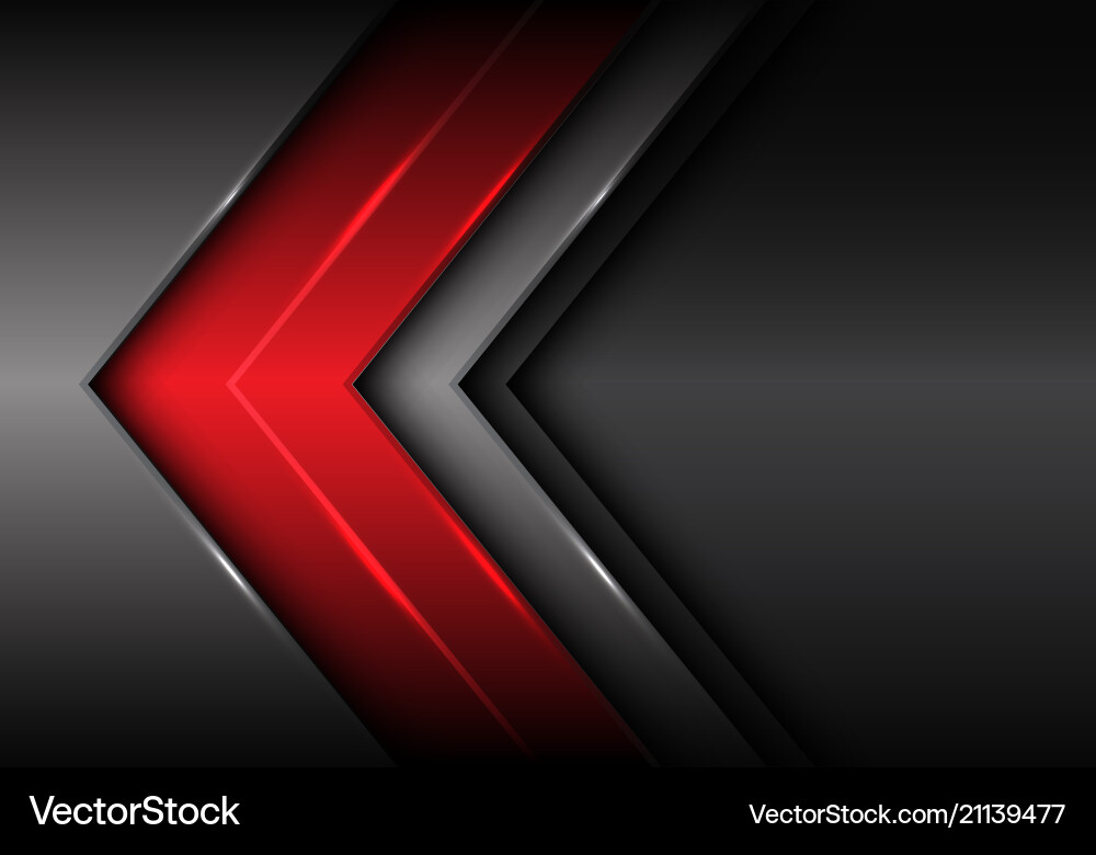 Abstract red dark gray metal arrow design Vector Image