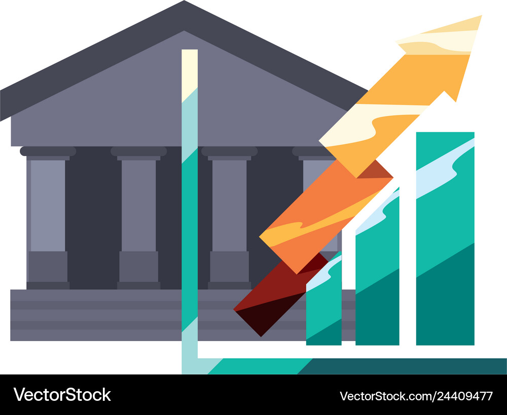 Bank chart arrow Royalty Free Vector Image - VectorStock