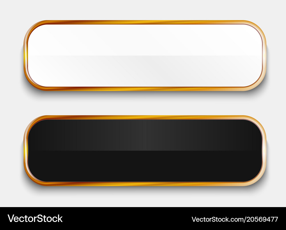 Black and white glossy buttons Royalty Free Vector Image