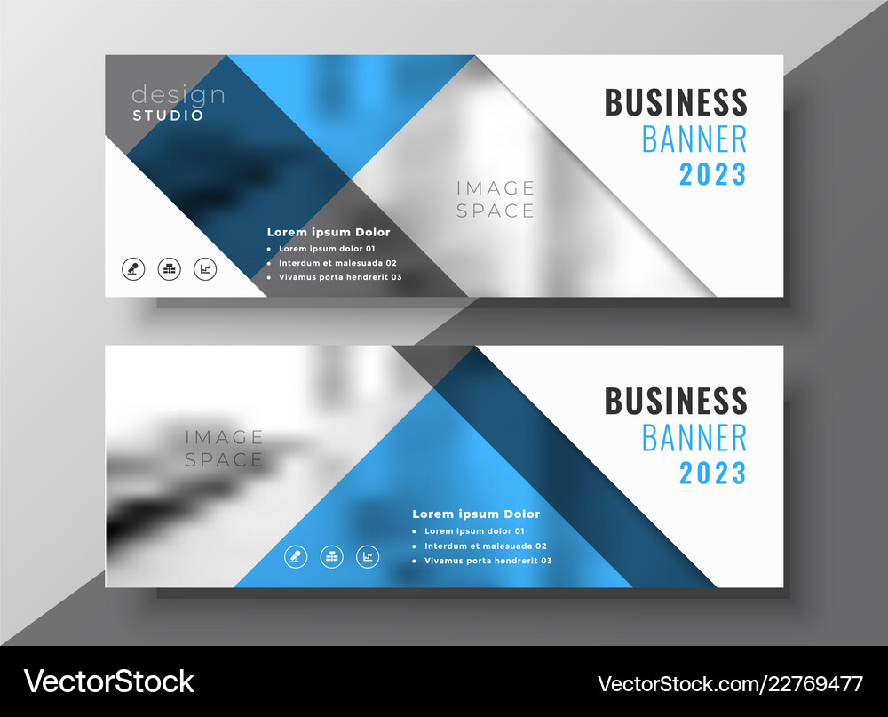Business blue flyer banner template design Vector Image