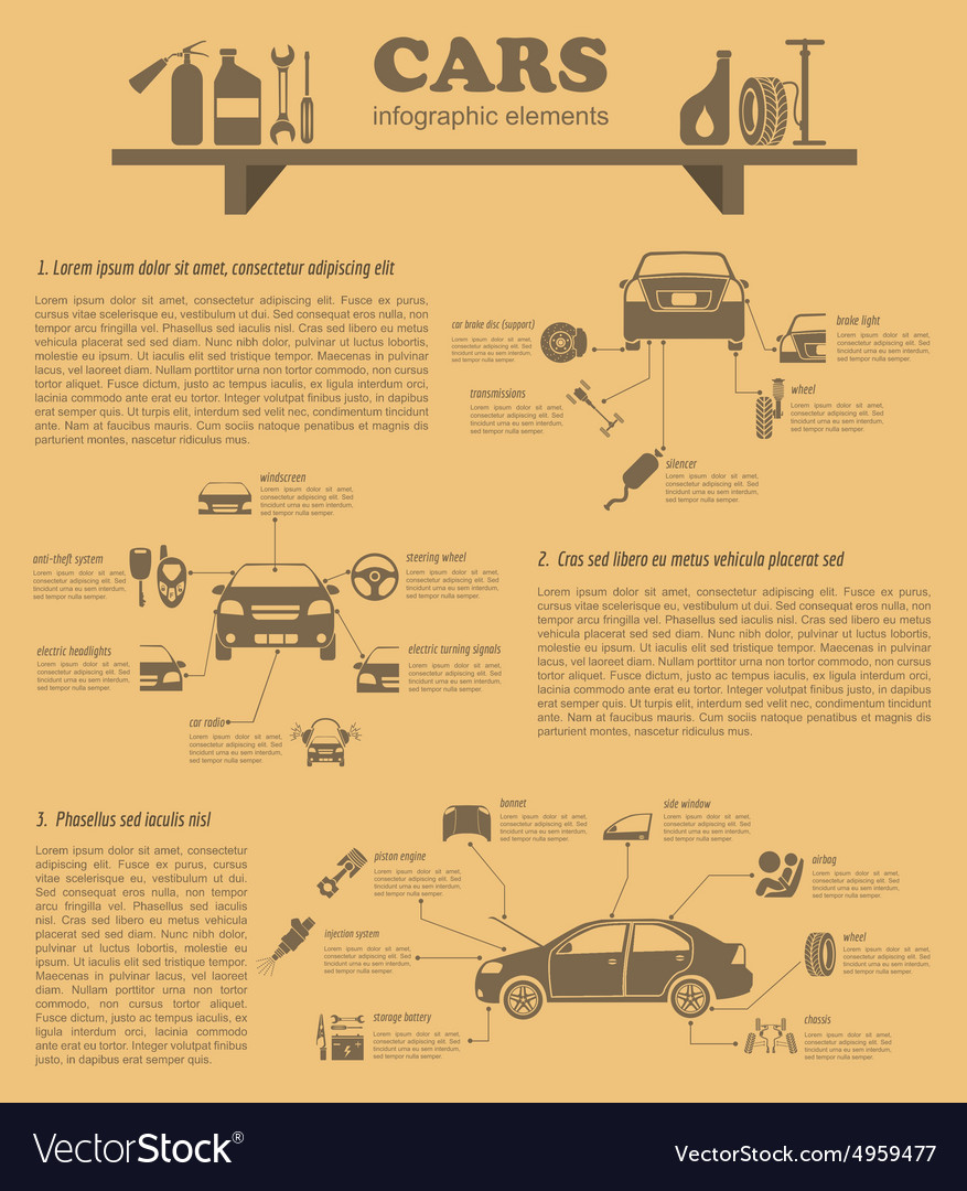 Car service repair infographics Royalty Free Vector Image