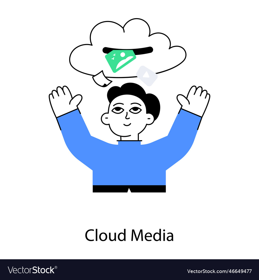 Cloud-Medien Lizenzfreies Vektorbild - VectorStock