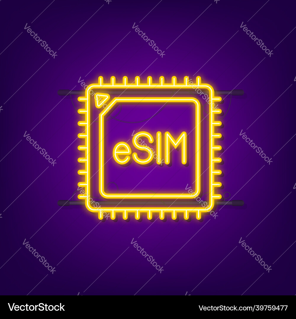 Esim embedded sim card icon symbol concept new Vector Image
