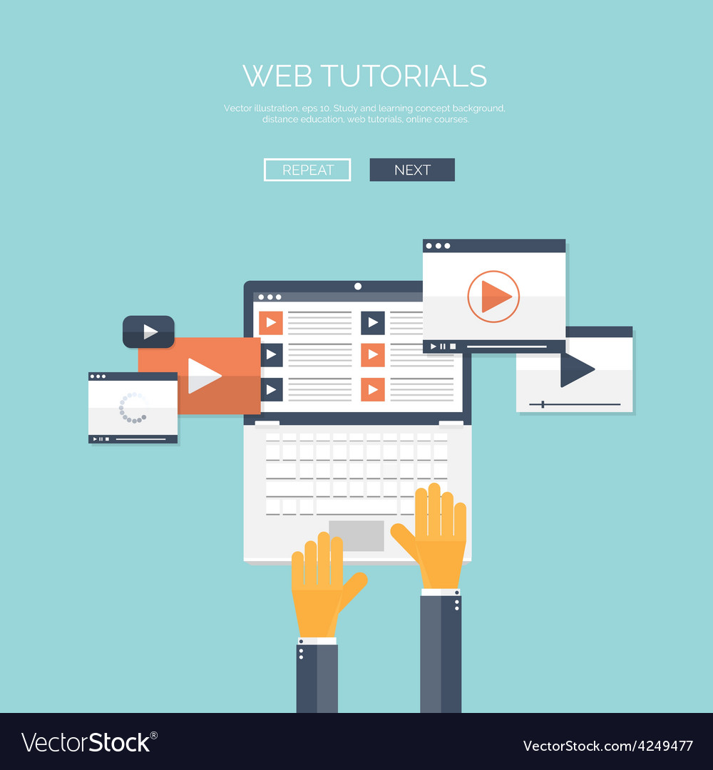 Flat study and learning Royalty Free Vector Image