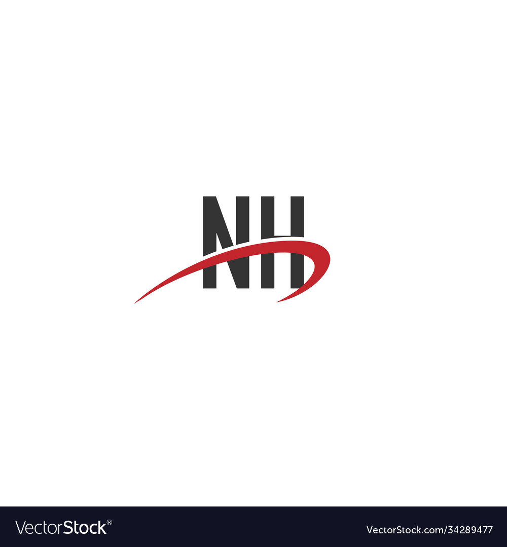 Initial letter nh linked swoosh monogram logo Vector Image