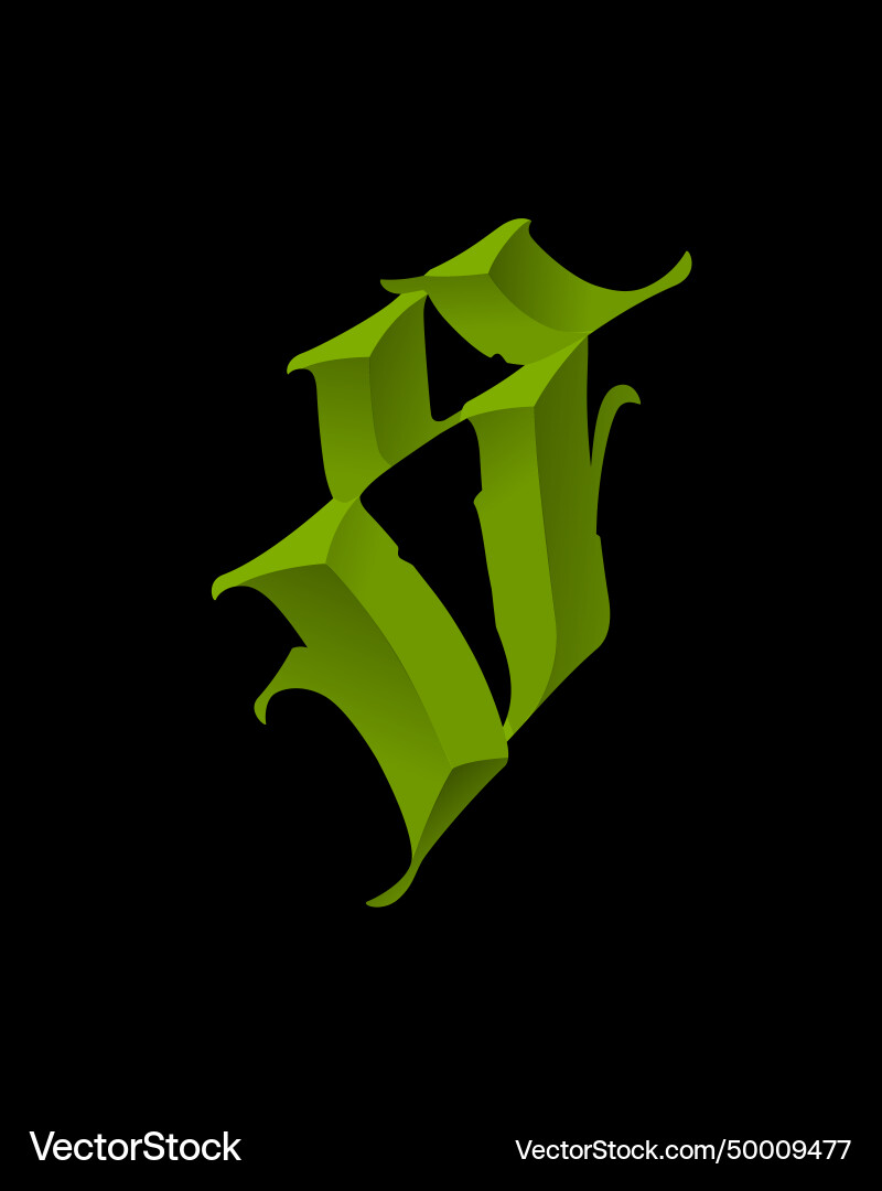 Letter in the gothic style alphabet calligraphy Vector Image