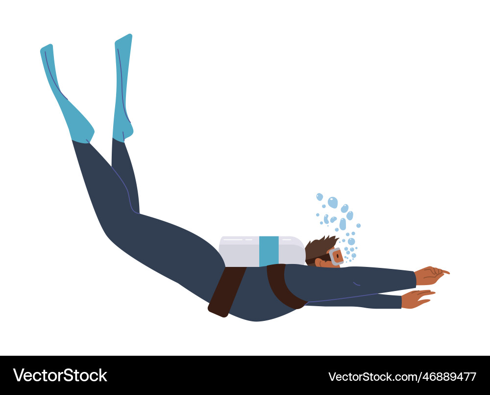 Man scuba diver wearing swimming suit using Vector Image