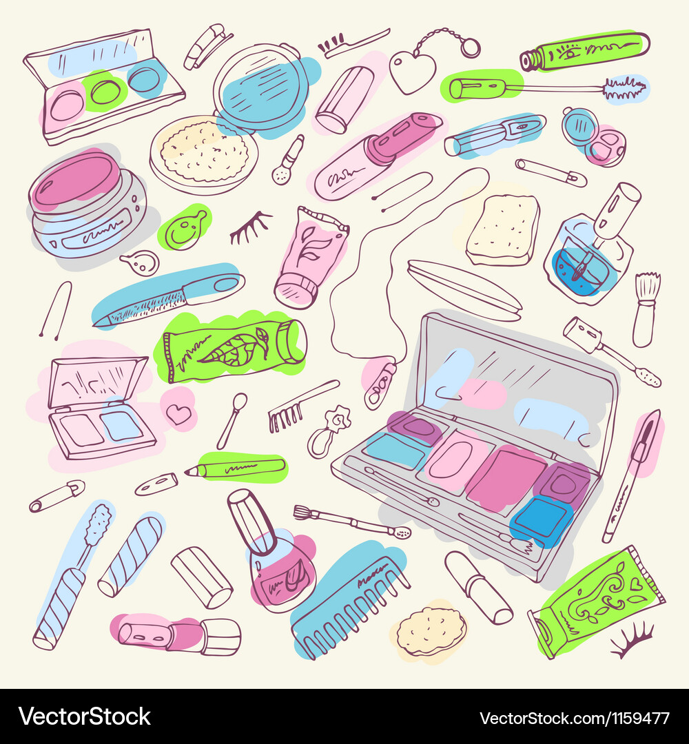 Products for makeup and beauty Royalty Free Vector Image