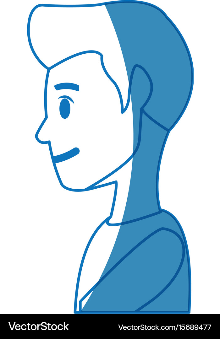 Profile man young character people cartoon Vector Image