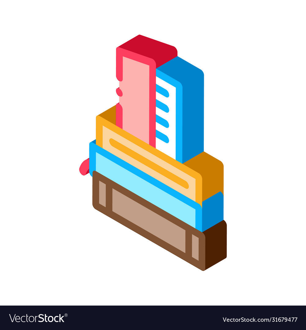 Stack books isometric icon Royalty Free Vector Image