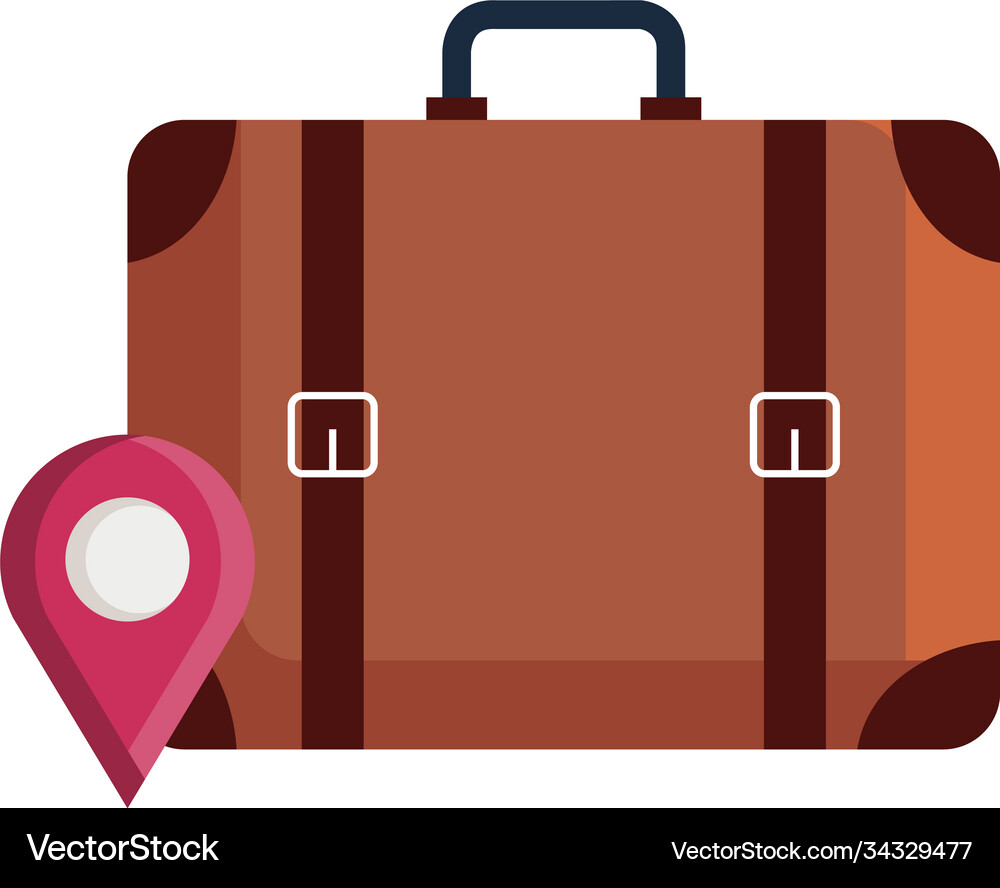 Travel bag and gps mark design Royalty Free Vector Image