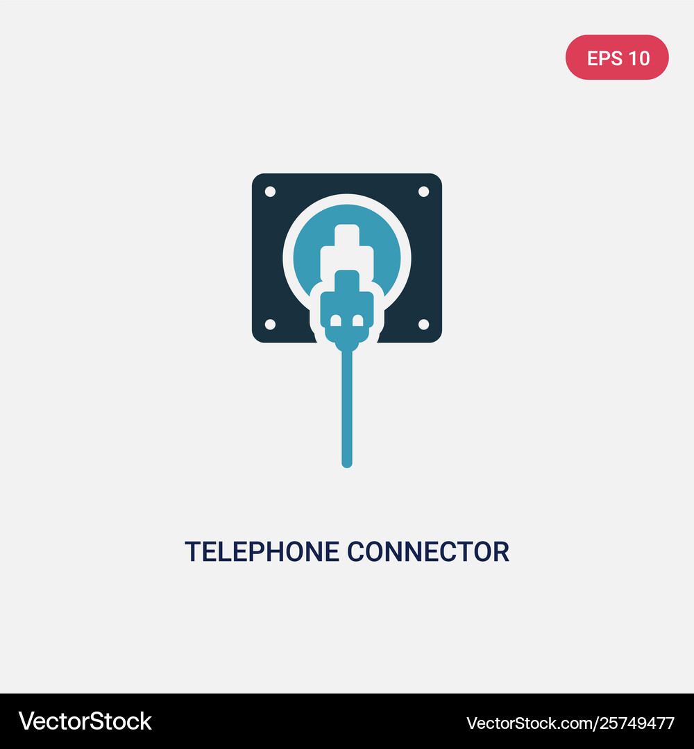 Two color telephone connector icon from Royalty Free Vector