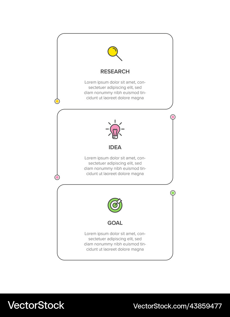 Vertical infographic design with icons and 3 Vector Image
