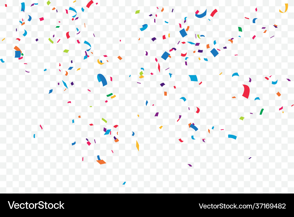 Colorful confetti celebration banner design Vector Image