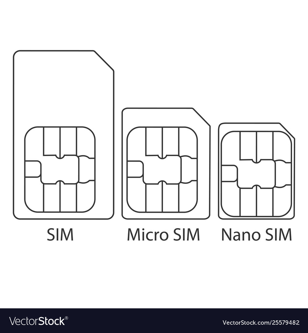 Different types sim card Royalty Free Vector Image