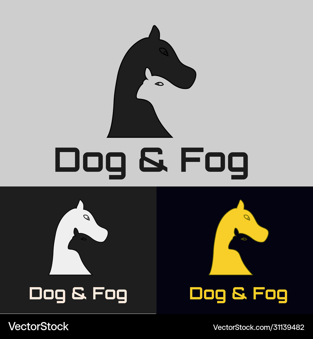 Dog and fog logo template with image Royalty Free Vector