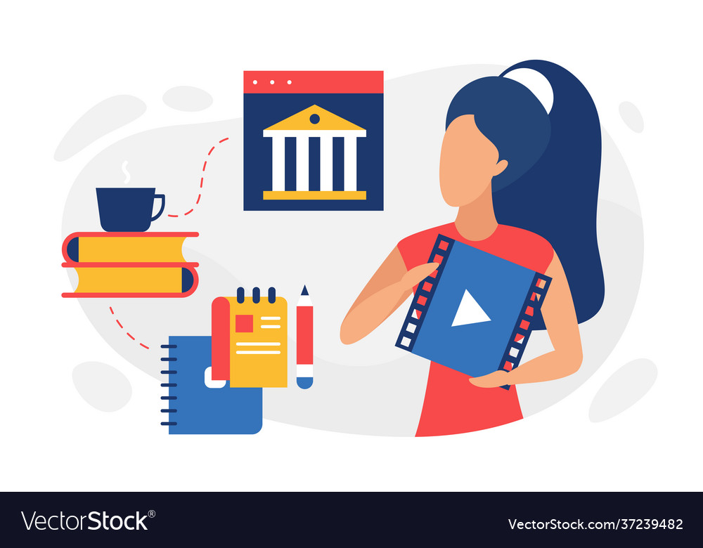 Education video tutorials webinar for studying Vector Image