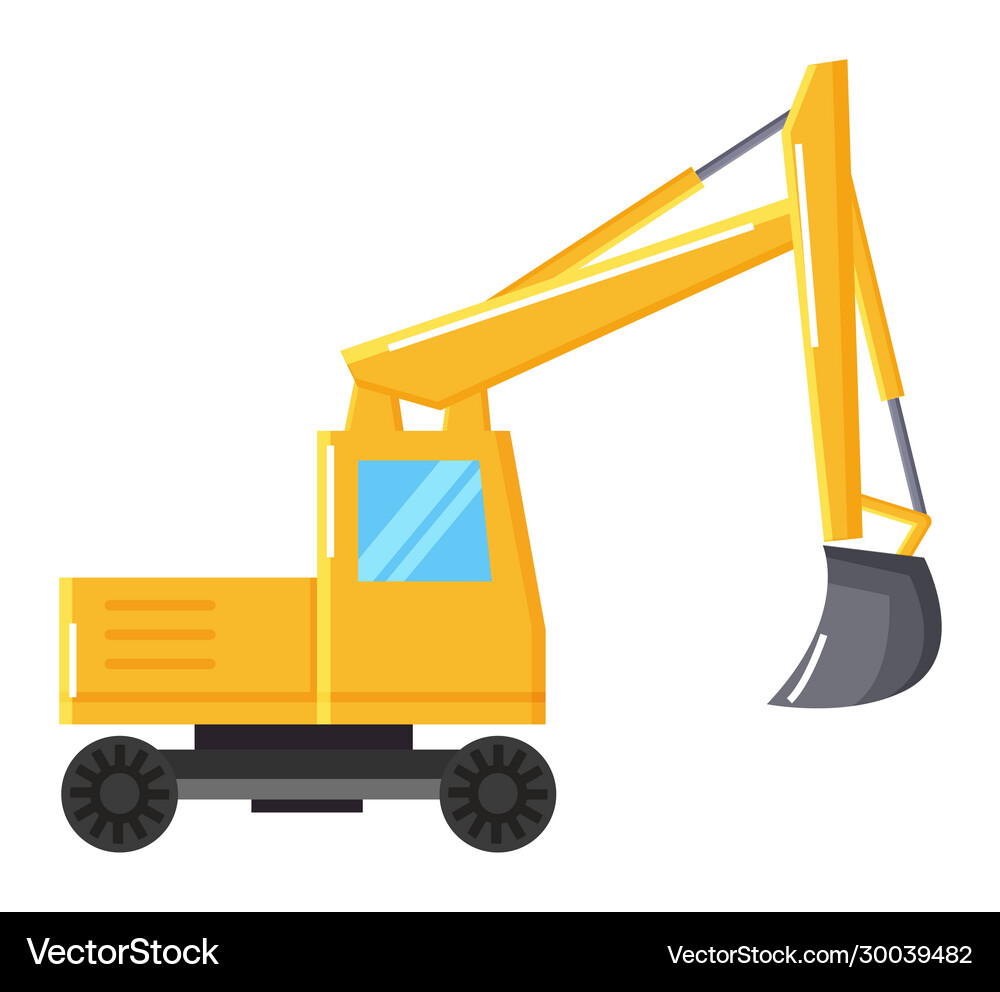Excavator or digger mining industrial machinery Vector Image