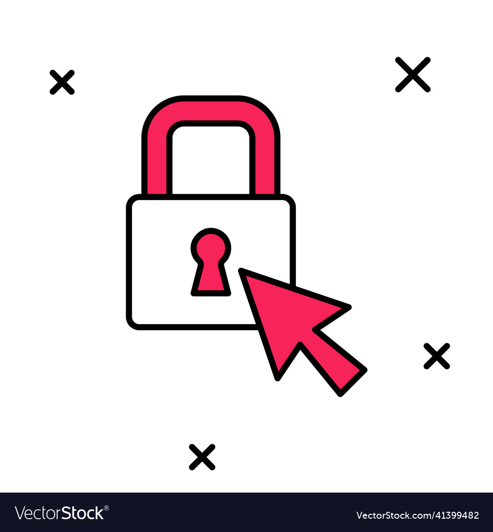 Filled outline lock icon isolated on white Vector Image