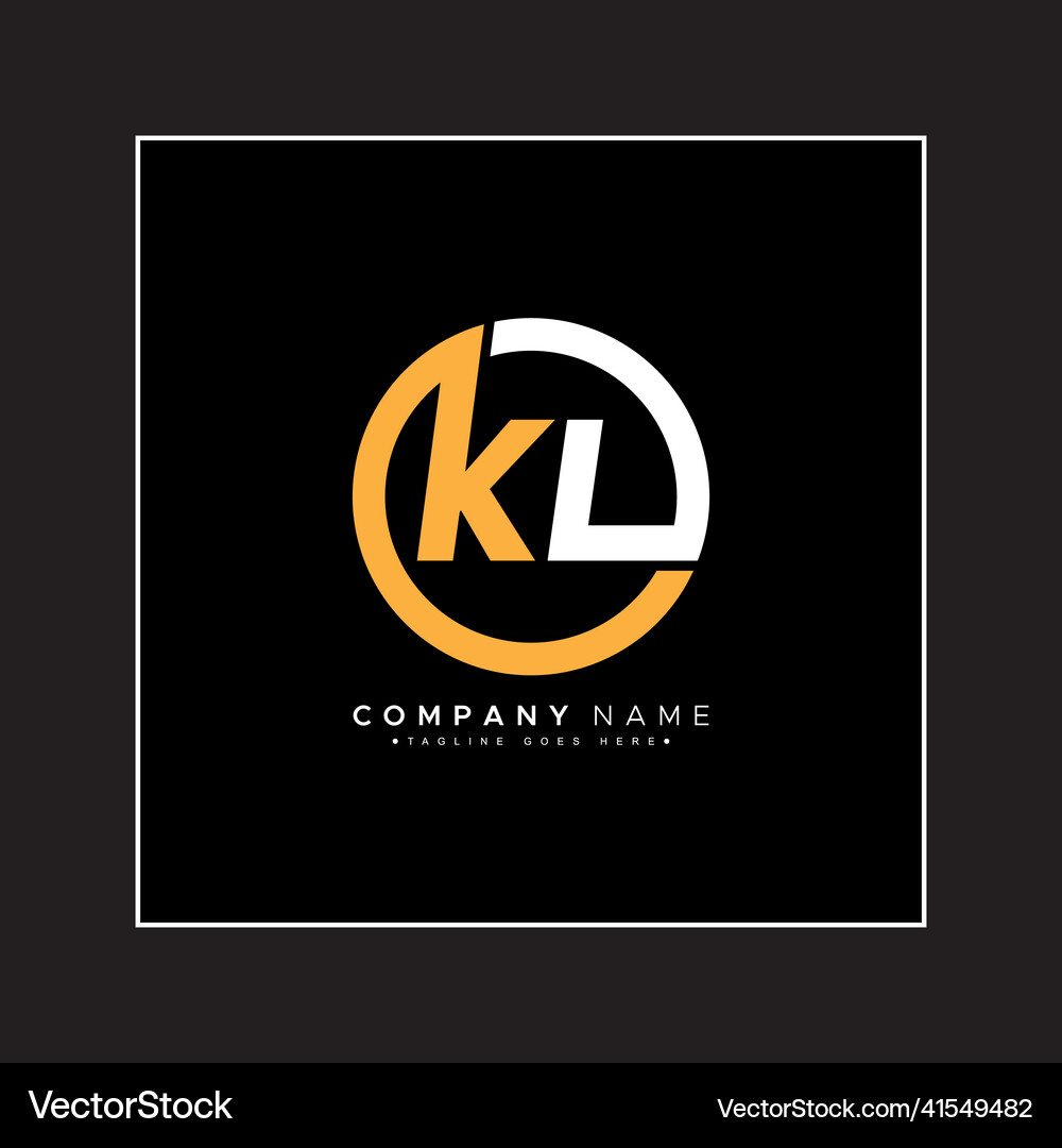 Initial letter kl logo - minimal business logo Vector Image