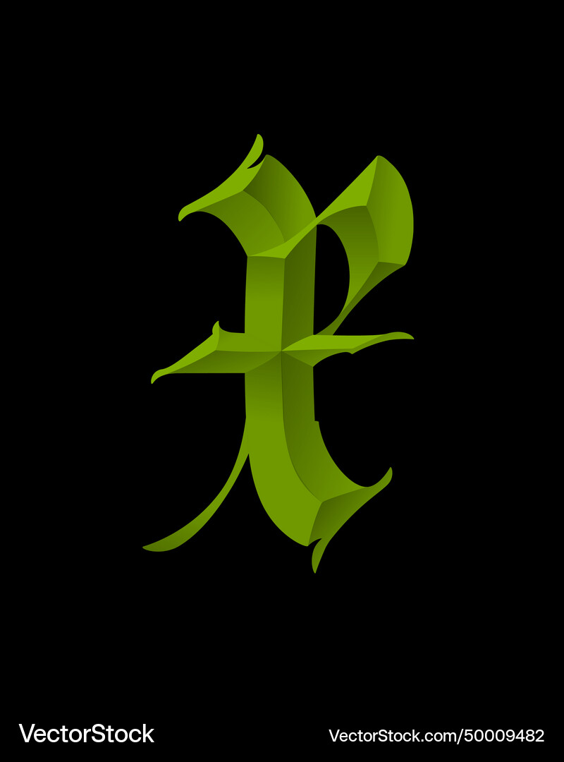 Letter in the gothic style alphabet calligraphy Vector Image